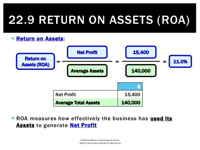 22.9 Return on Assets (ROA)