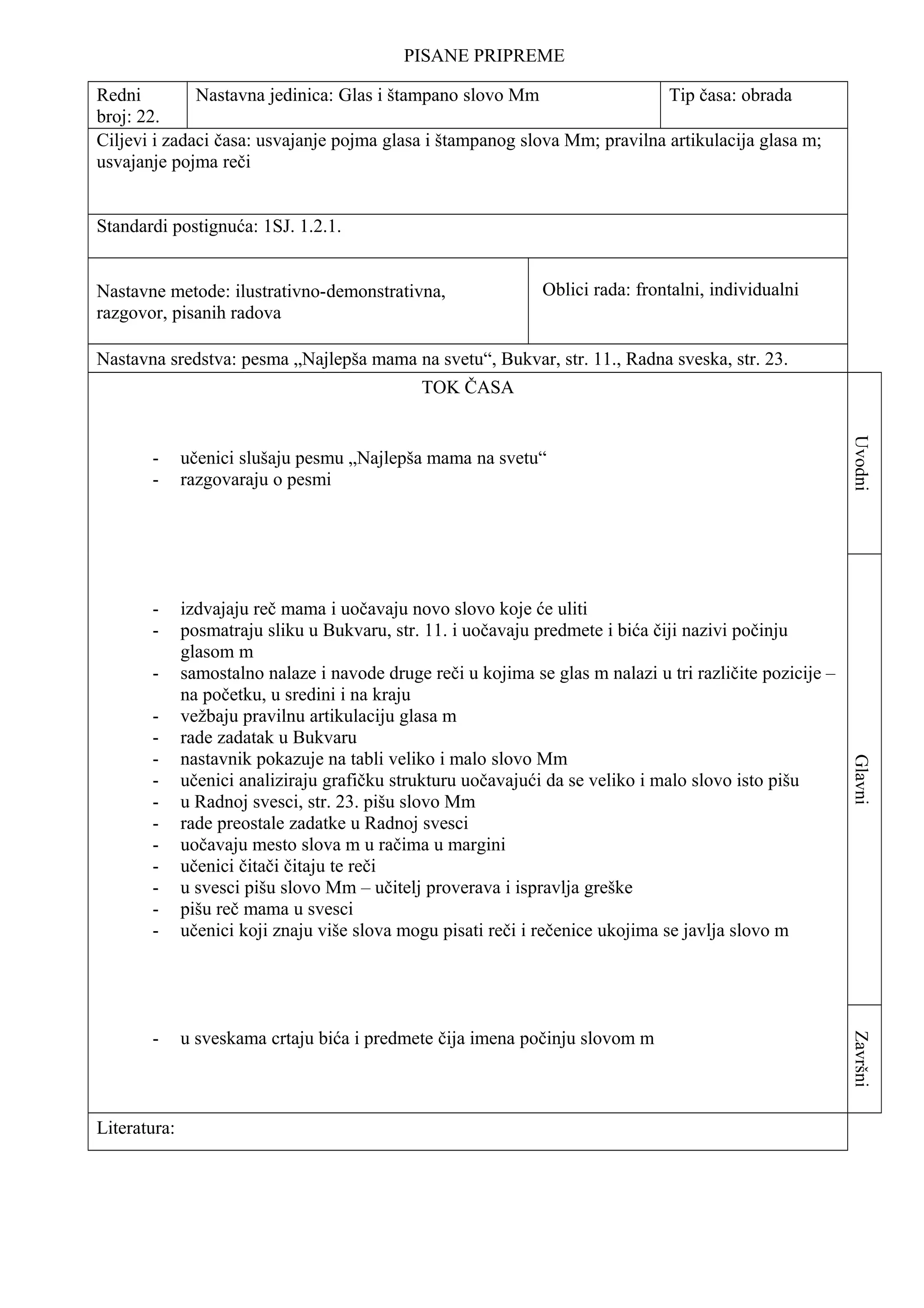 22. glas i stampano slovo mм | DOC