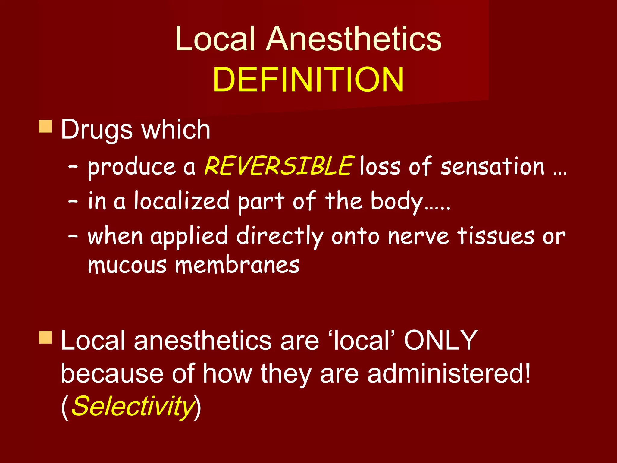 local anesthetics | PPT