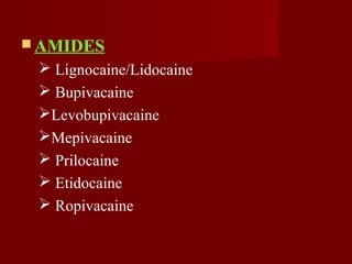local anesthetics | PPT