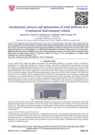 Aerodynamic analysis and optimization of wind deflector in a Commercial ...