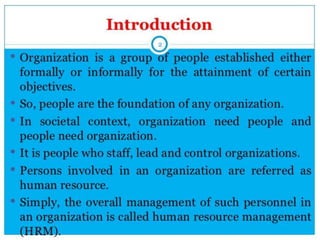22.Human resource management( introduction to HRM) A Lecture By Mr Allah Dad Khan to Students ...