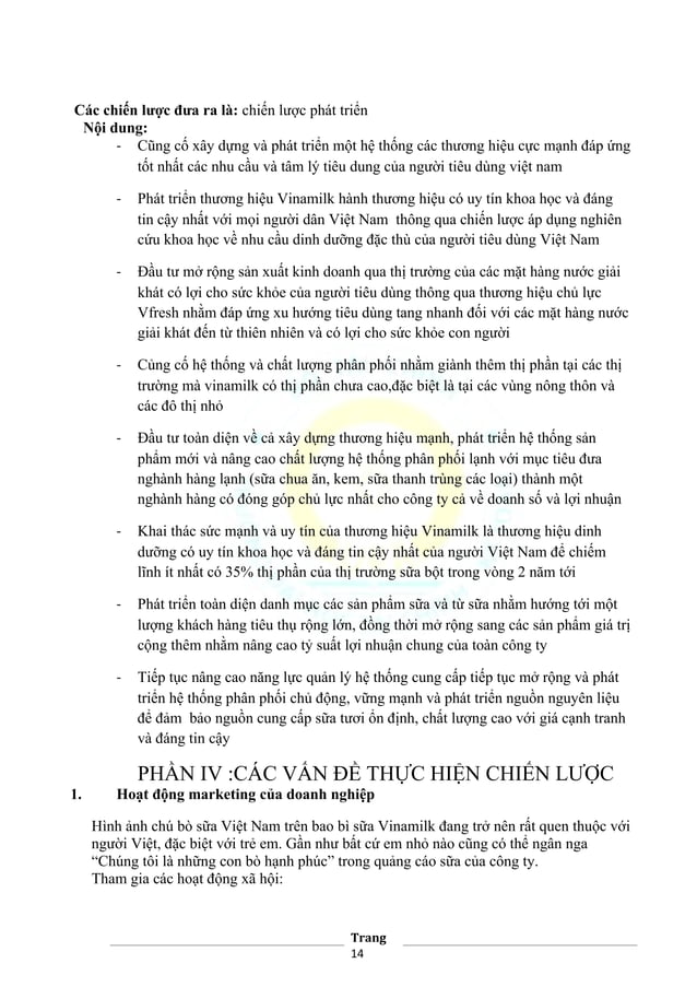 Tiểu luận phân tích chiến lược kinh doanh của công ty vinamilk_Nhận làm luận văn Miss Mai 0988. ...