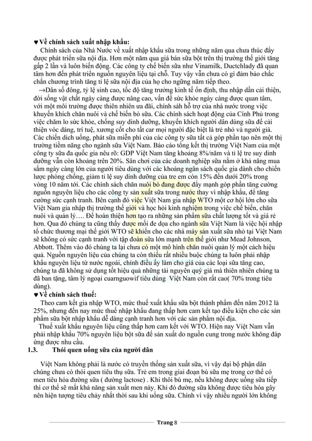 Tiểu luận phân tích chiến lược kinh doanh của công ty vinamilk_Nhận làm luận văn Miss Mai 0988. ...