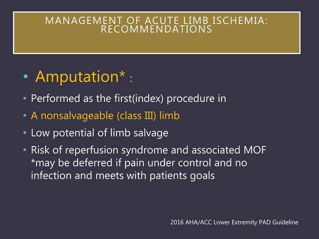 22.2.2018 acute limb ischemia vs critical limb ischemia | PPTX