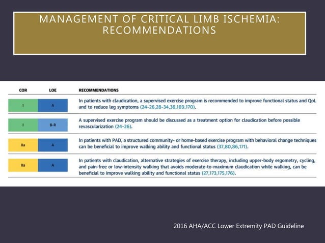 22.2.2018 acute limb ischemia vs critical limb ischemia | PPTX