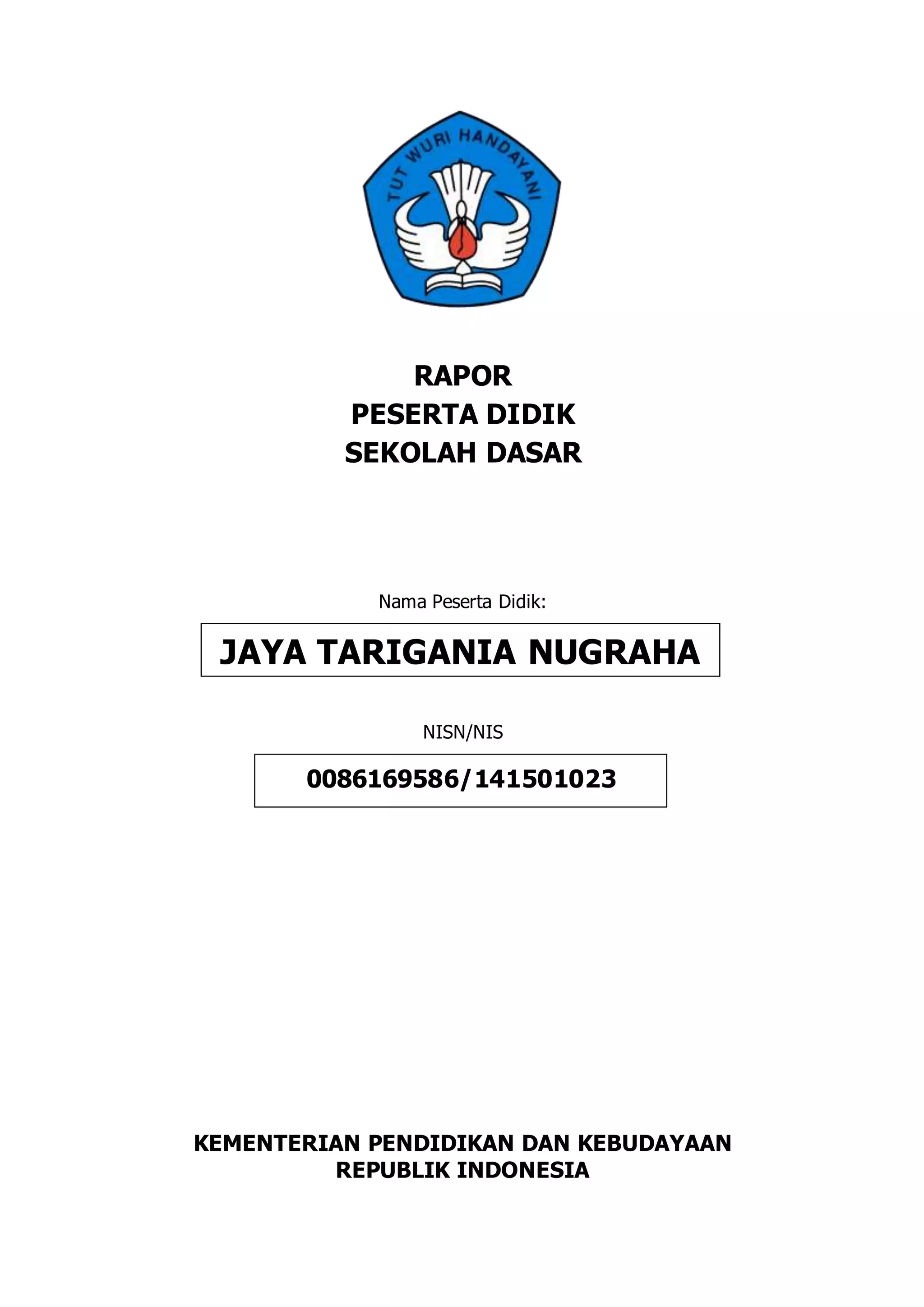 Contoh Format Rapot Kls 4 Semester 1 Kur13 | PDF