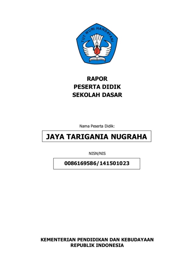 Contoh Format Rapot Kls 4 Semester 1 Kur13 | PDF