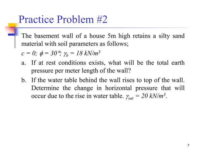 Geotechnical Engineering-II [Lec #22: Earth Pressure at Rest] | PPT
