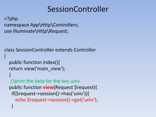 22.sessions in laravel | PPT