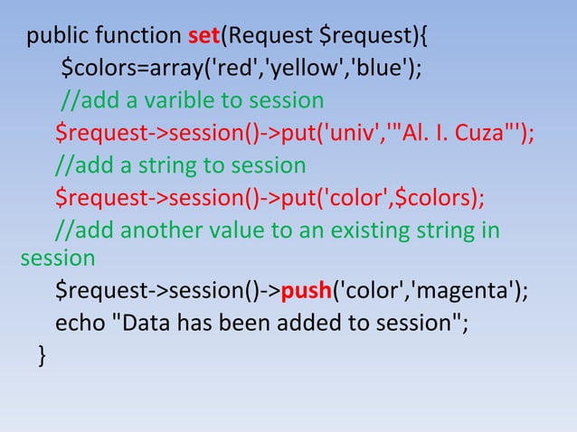 22.sessions in laravel | PPT