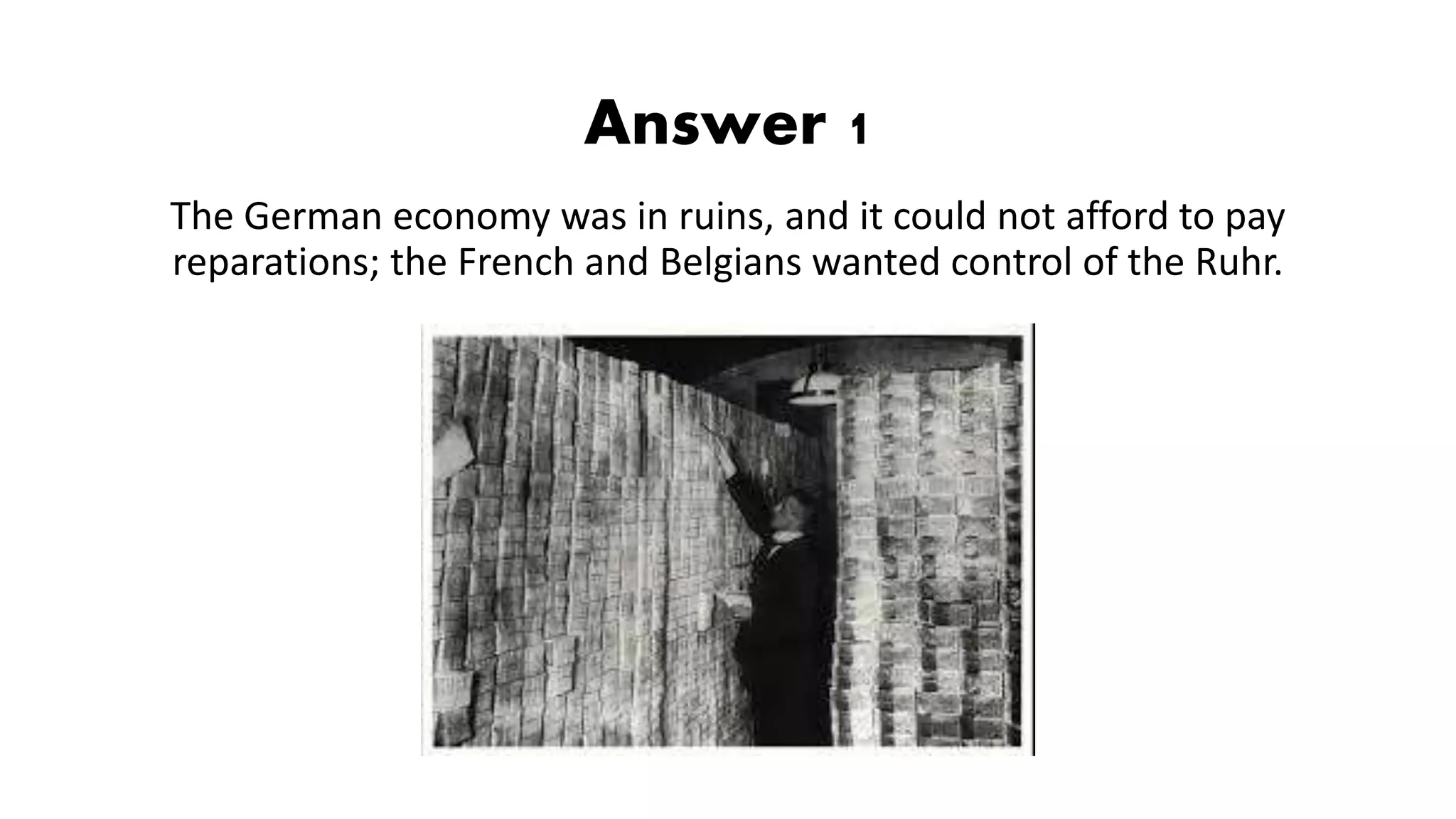 REVISION IGCSE CAMBRIDGE HISTORY: RUHR | PPTX