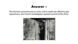 REVISION IGCSE CAMBRIDGE HISTORY: RUHR | PPTX | Economy | Business and ...