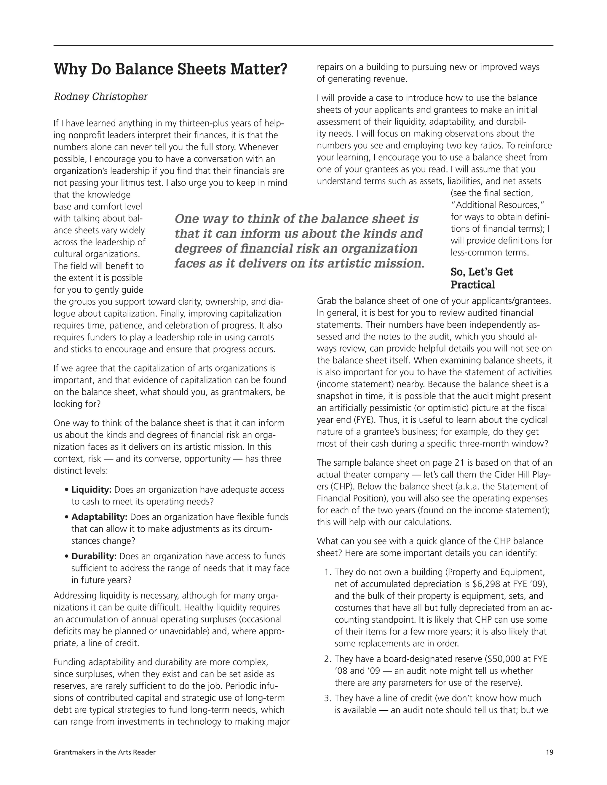 Why Do Balance Sheets Matter? Rodney Christopher | PDF | Stocks and Bonds | Personal Investing