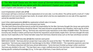 TREATY OF VERSAILLES - TEST 1 - ANSWERS | PPTX