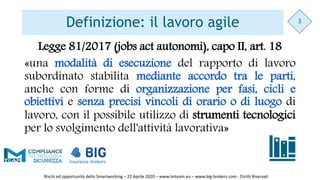 Rischi ed opportunità dello Smartworking | PPT