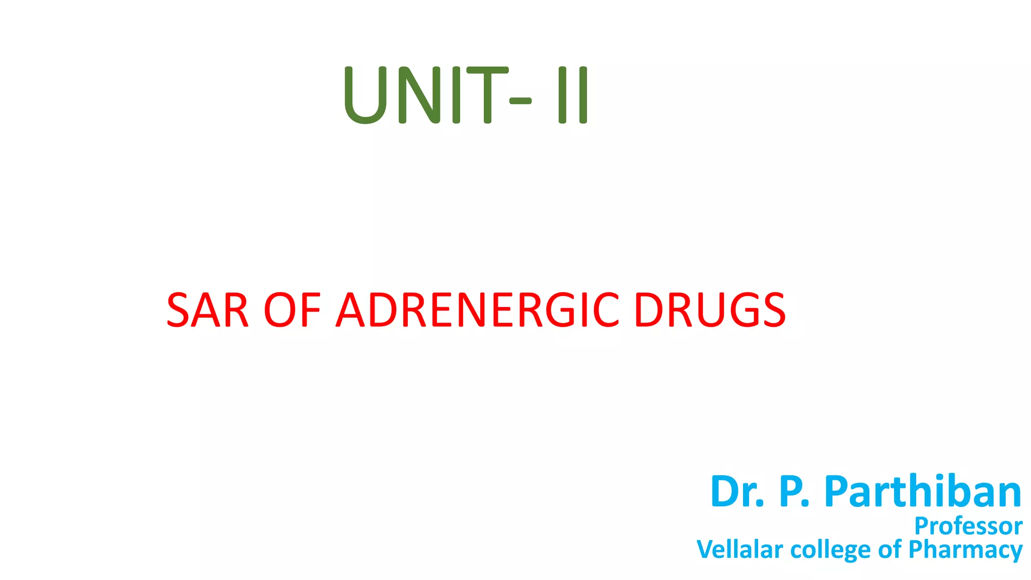 SAR Adrenergic Drugs | PPTX