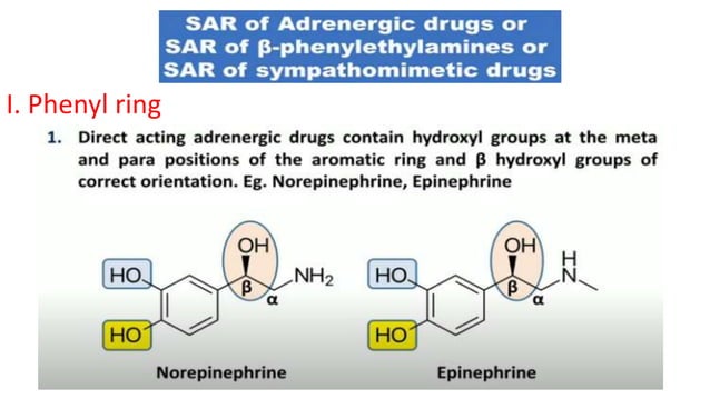 SAR Adrenergic Drugs | PPTX