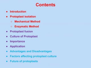 22.Protoplast culture | PPT | Biological Sciences | Science