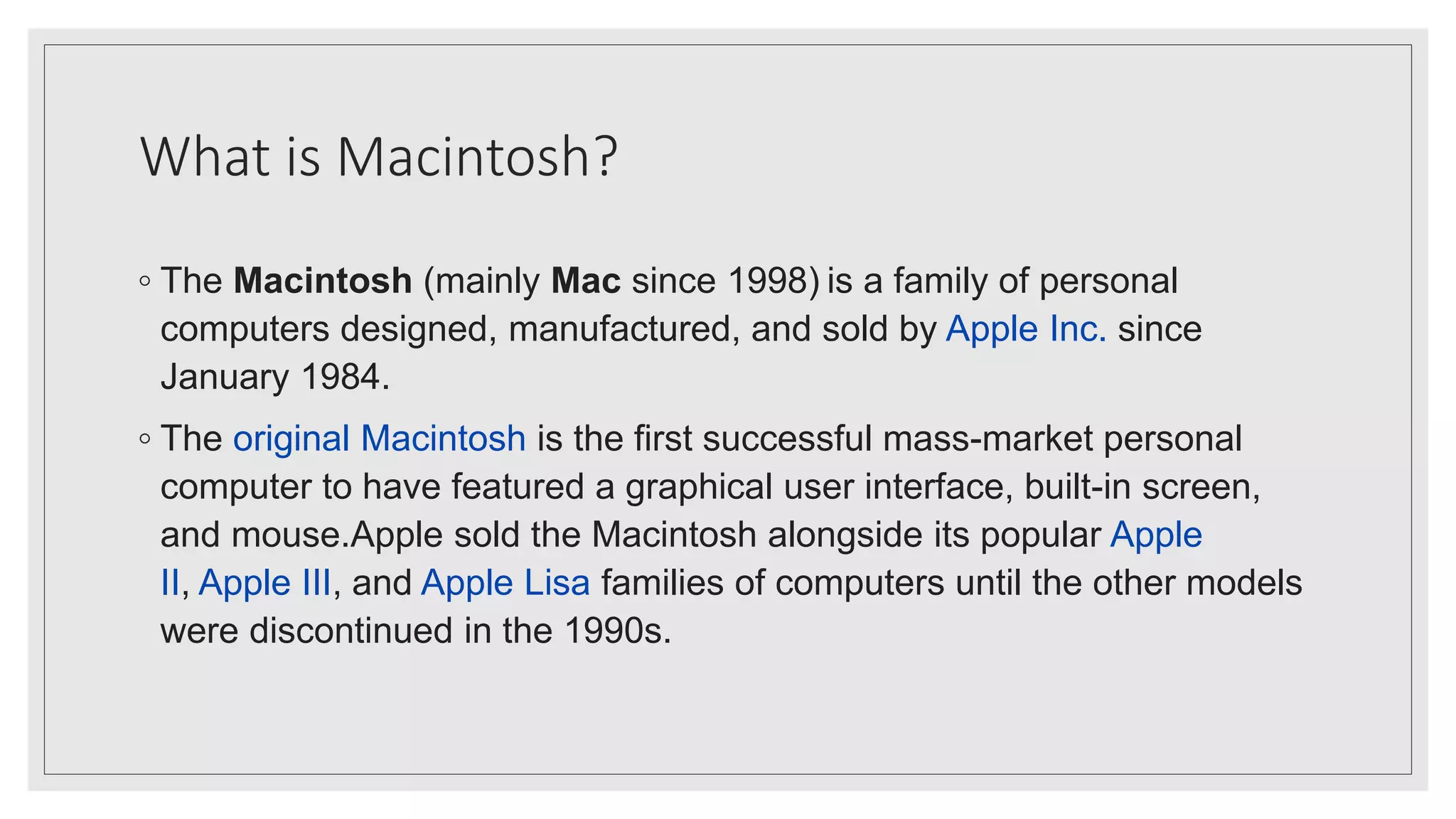 Macintosh Timeline | PPTX