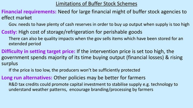 Buffer Stock Schemes | PPTX | Stocks and Bonds | Personal Investing