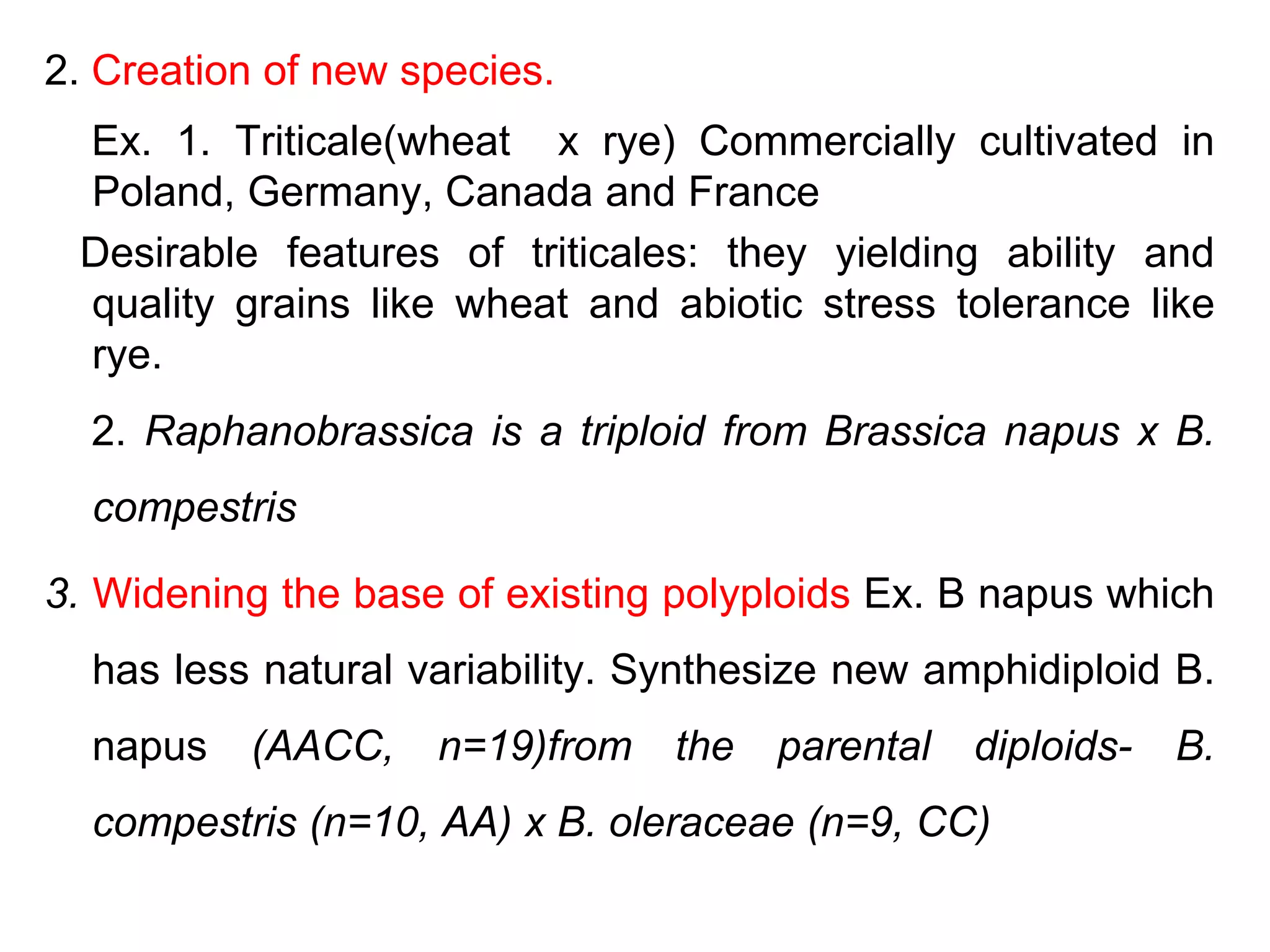 22. Polyploidy in plant breeding in crop improvement | PPT