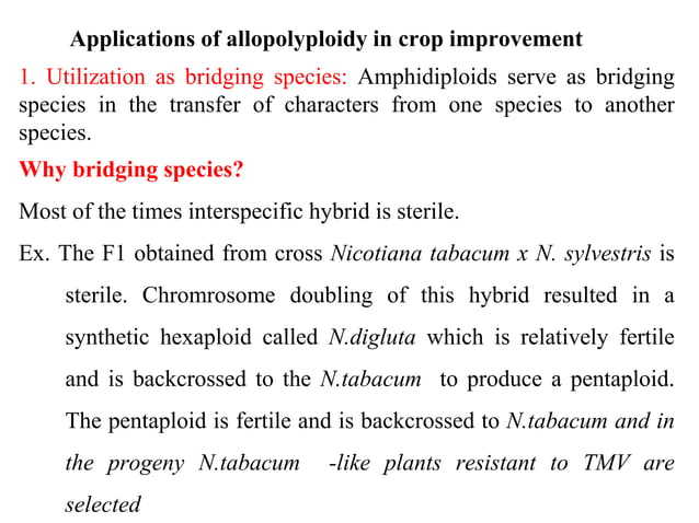 22. Polyploidy in plant breeding in crop improvement | PPT