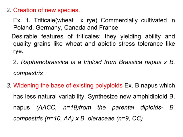 22. Polyploidy in plant breeding in crop improvement | PPT