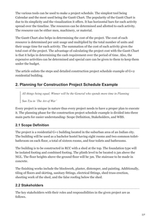Construction Project Schedule Example- Residential Building | PDF
