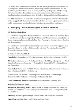 Construction Project Schedule Example- Residential Building | PDF