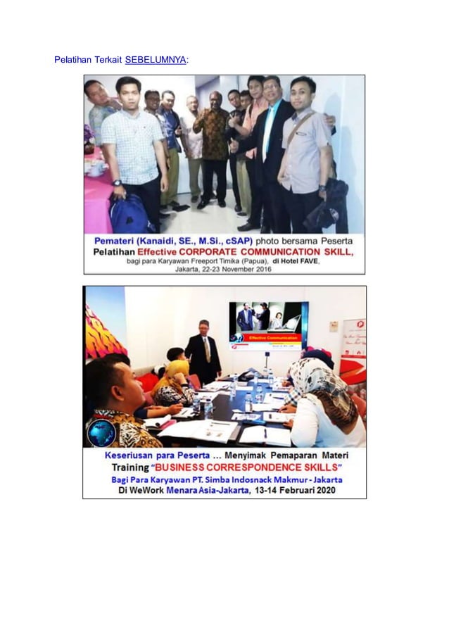 (2022) Silabus Pelatihan_ "Effective CORPORATE COMMUNICATION SKILLS" | PDF