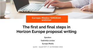 Horizon Europe proposal writing | PDF