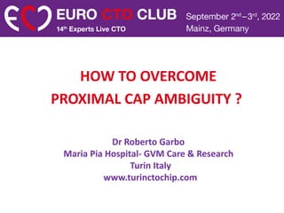 Roberto Garbo: How to overcome proximal cap ambiguity? | PDF