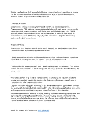 Sleep Medicine | DOCX