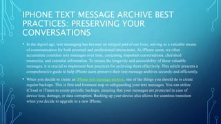 iPhone Text Message Archive Best Practices: Preserving Your Conversations | PPTX | Social ...