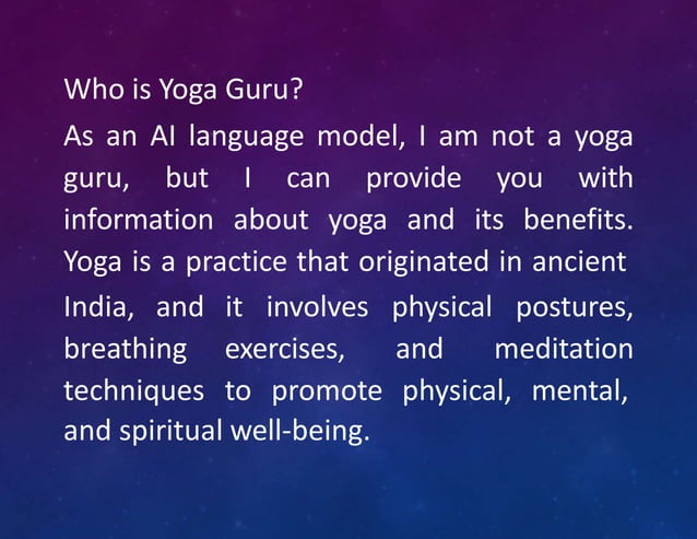 Who is Yoga Guru | PPTX