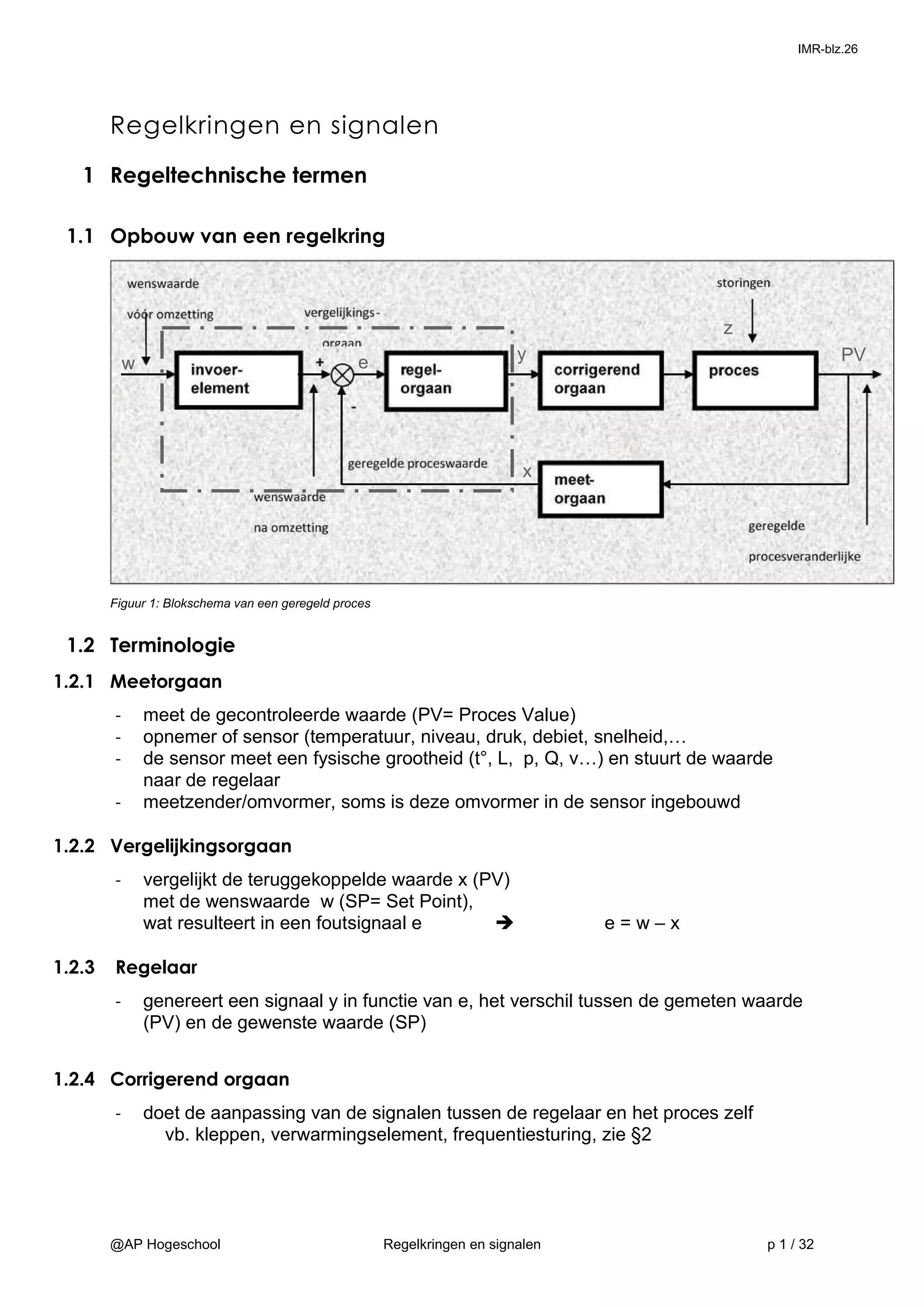 Inleiding in de meet-en regeltechniek: impressie | PDF