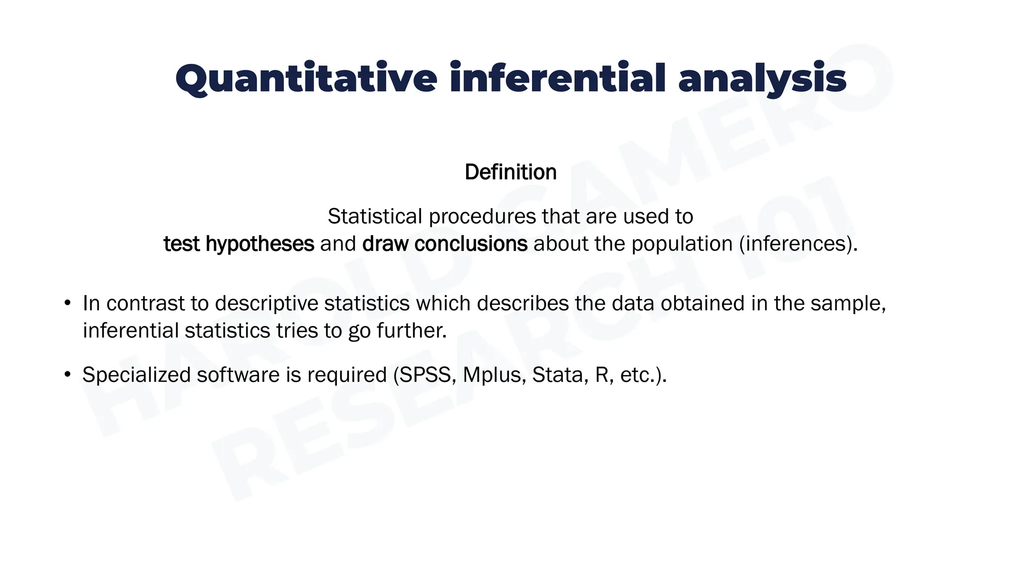 Research 101: Inferential Quantitative Analysis | PPT