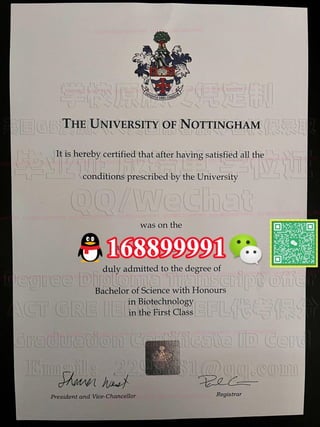 The University of Nottingham degree offer diploma Transcript | PDF