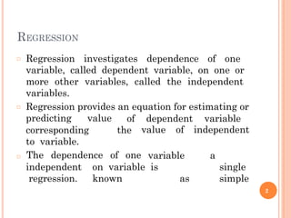 .Regression in inferential statistics ppt for presentation | PPT