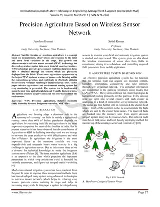 Precision Agriculture Based on Wireless Sensor Network | PDF