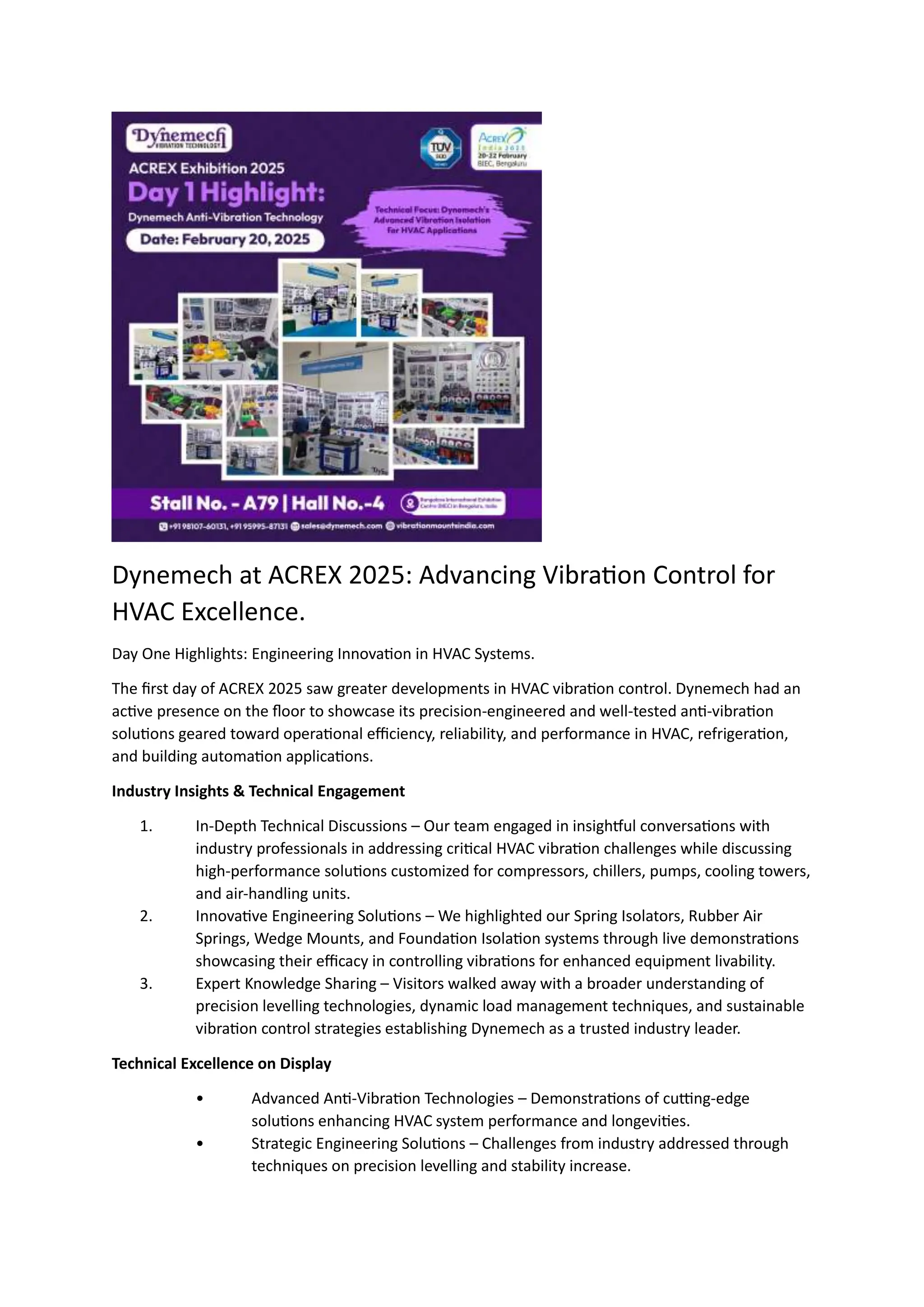 Dynemech at ACREX 2025: Advancing Vibration Control for HVAC Excellence ...