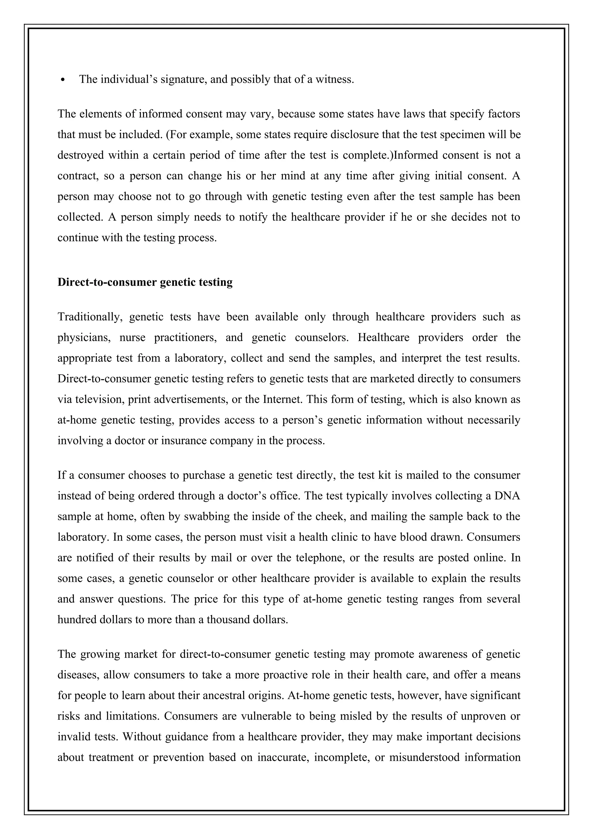 Genetic testing ,diagnostic testing , procedures | PDF