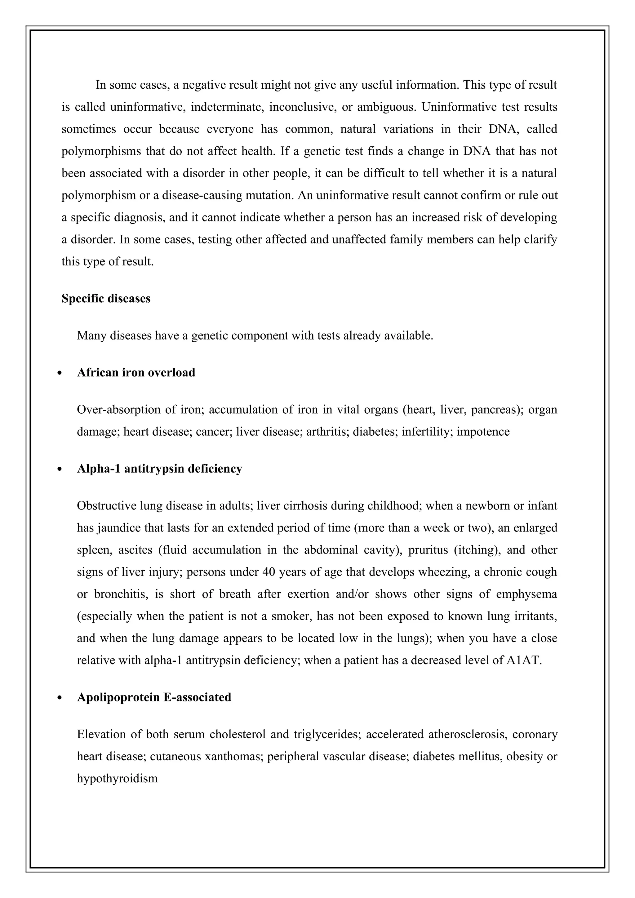 Genetic testing ,diagnostic testing , procedures | PDF