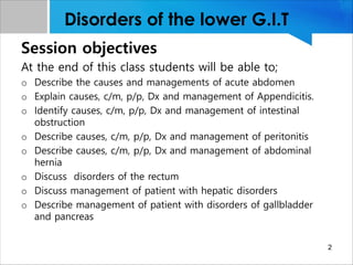 Lower Gastrointestinal Tract (GIT) Disorders | PDF