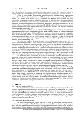 Principal instructional leadership: a systematic review of China 2014 ...