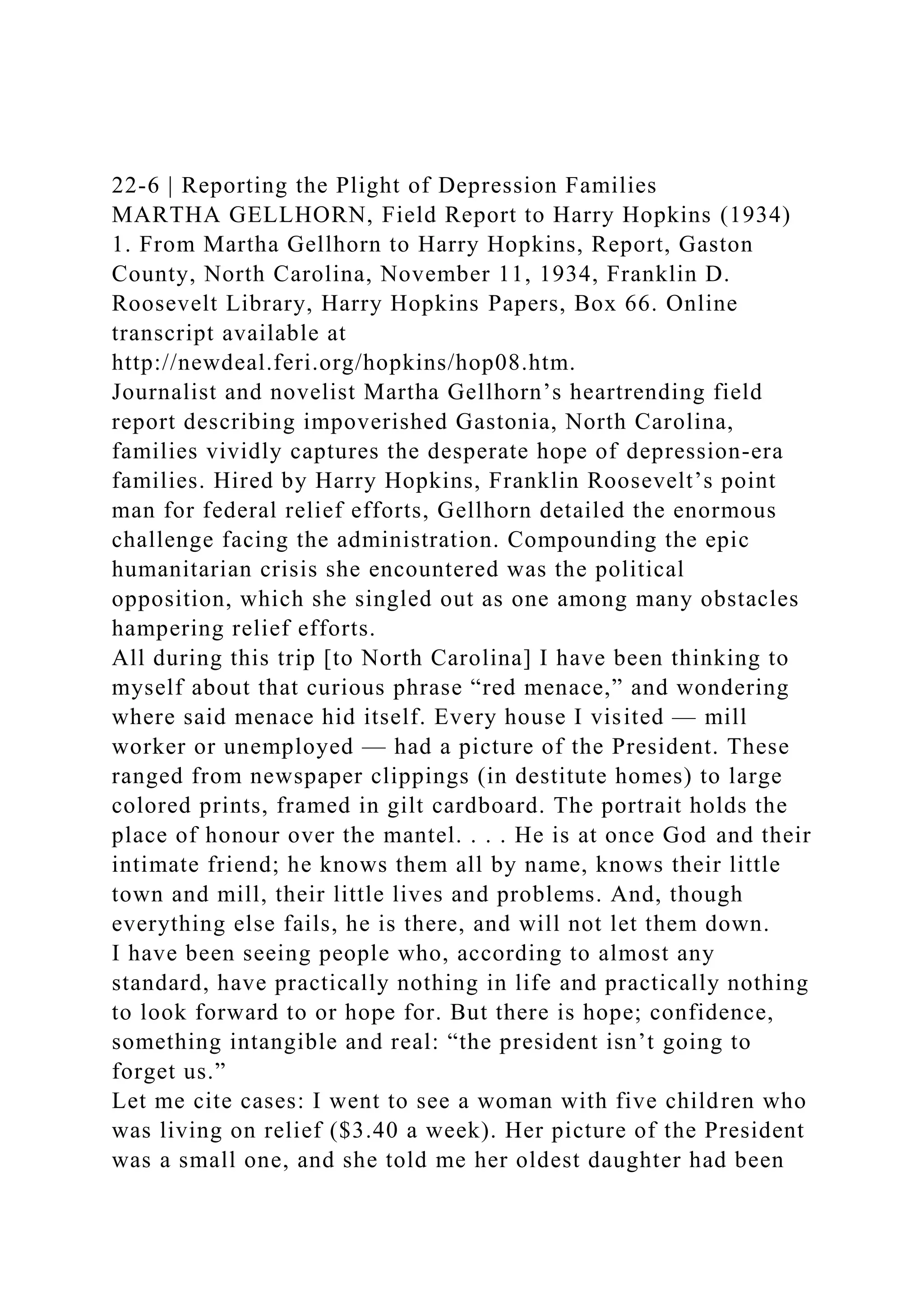 22-6 Reporting the Plight of Depression FamiliesMARTHA GELLHOR.docx