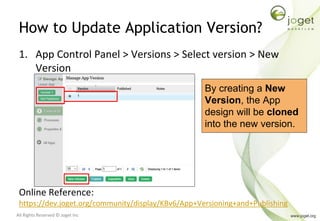 Joget Workflow v6 Training Slides - 22 - Best Practices on Application Building | PPTX