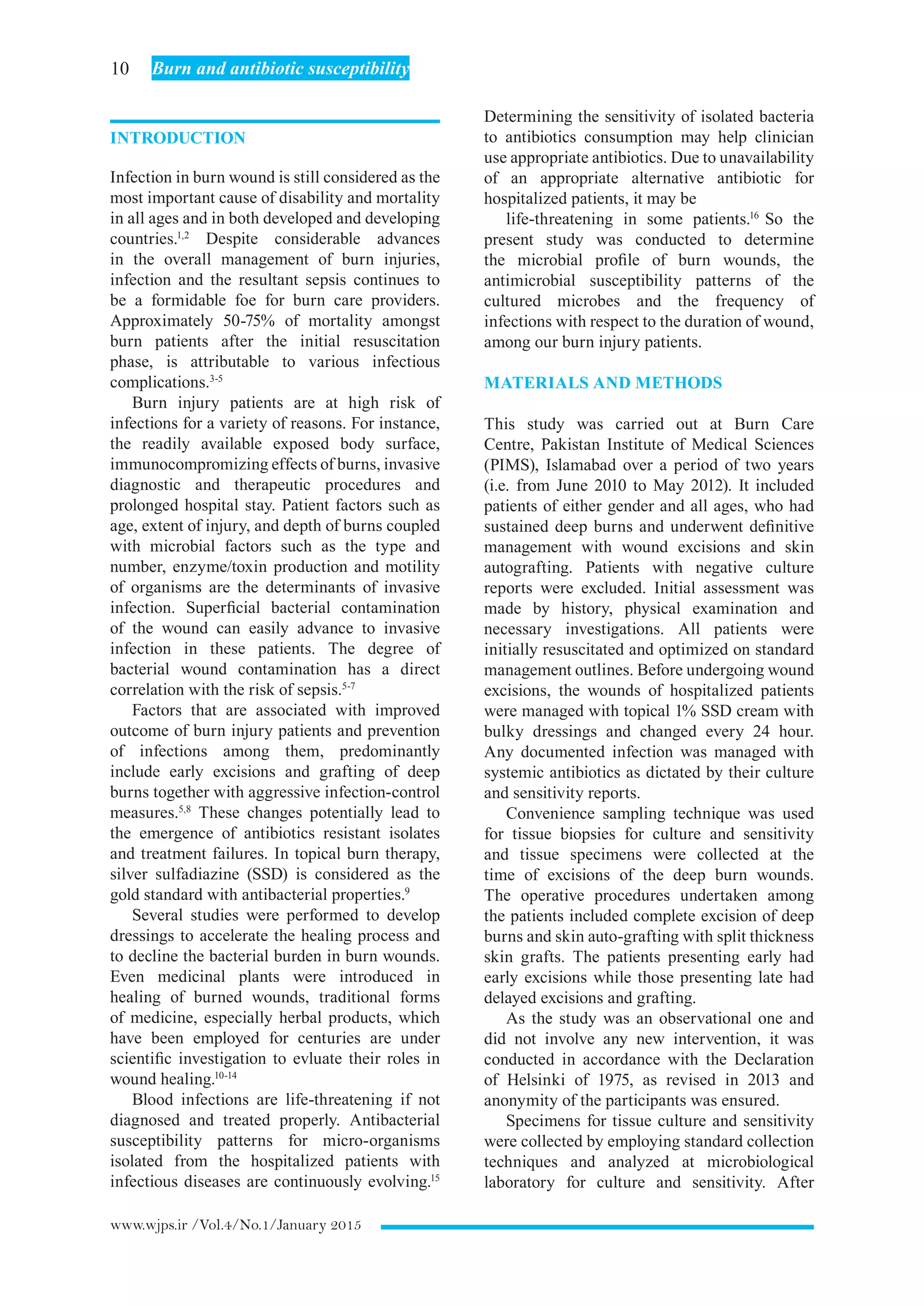 Burn wound infections | PDF