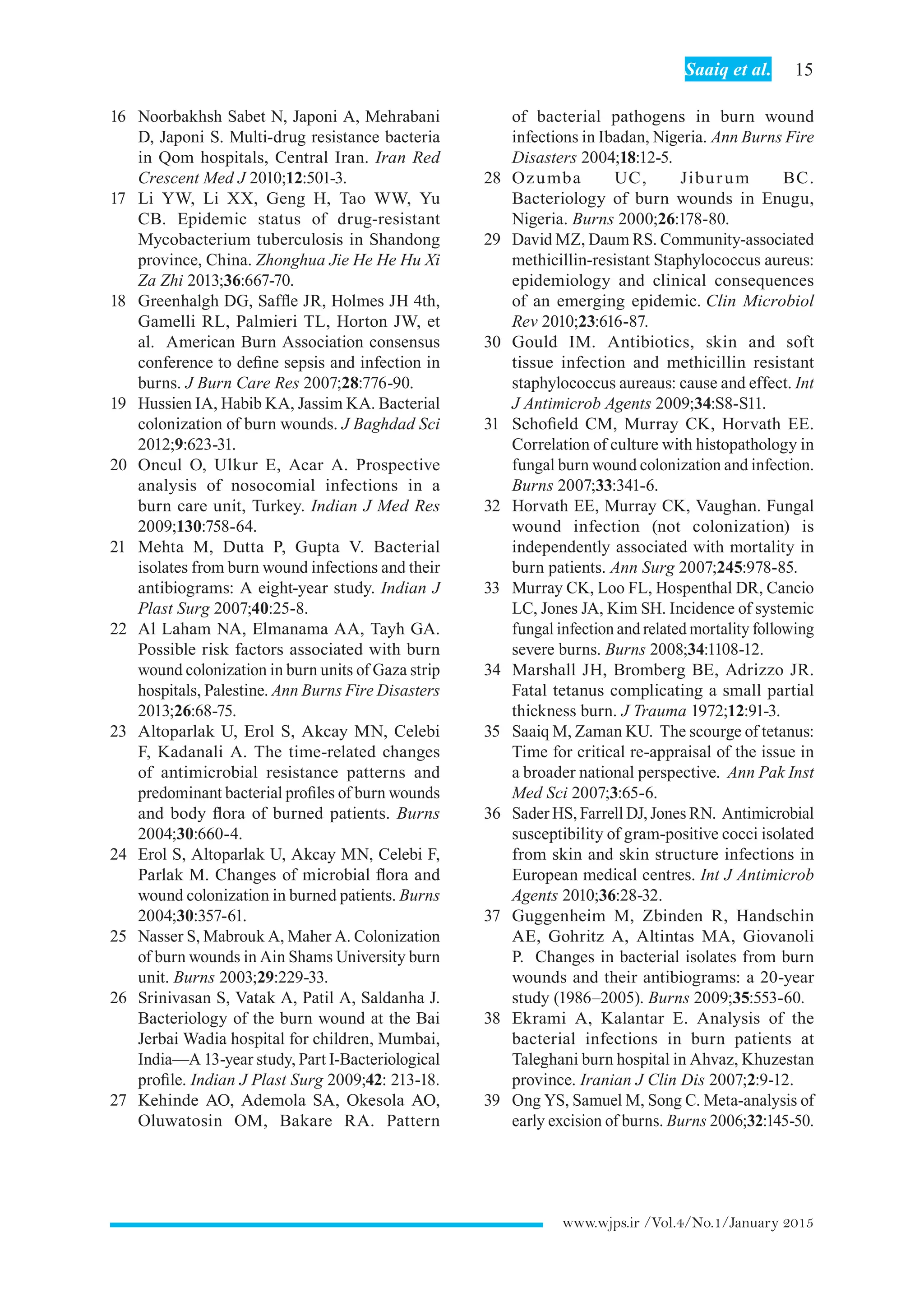 Burn wound infections | PDF